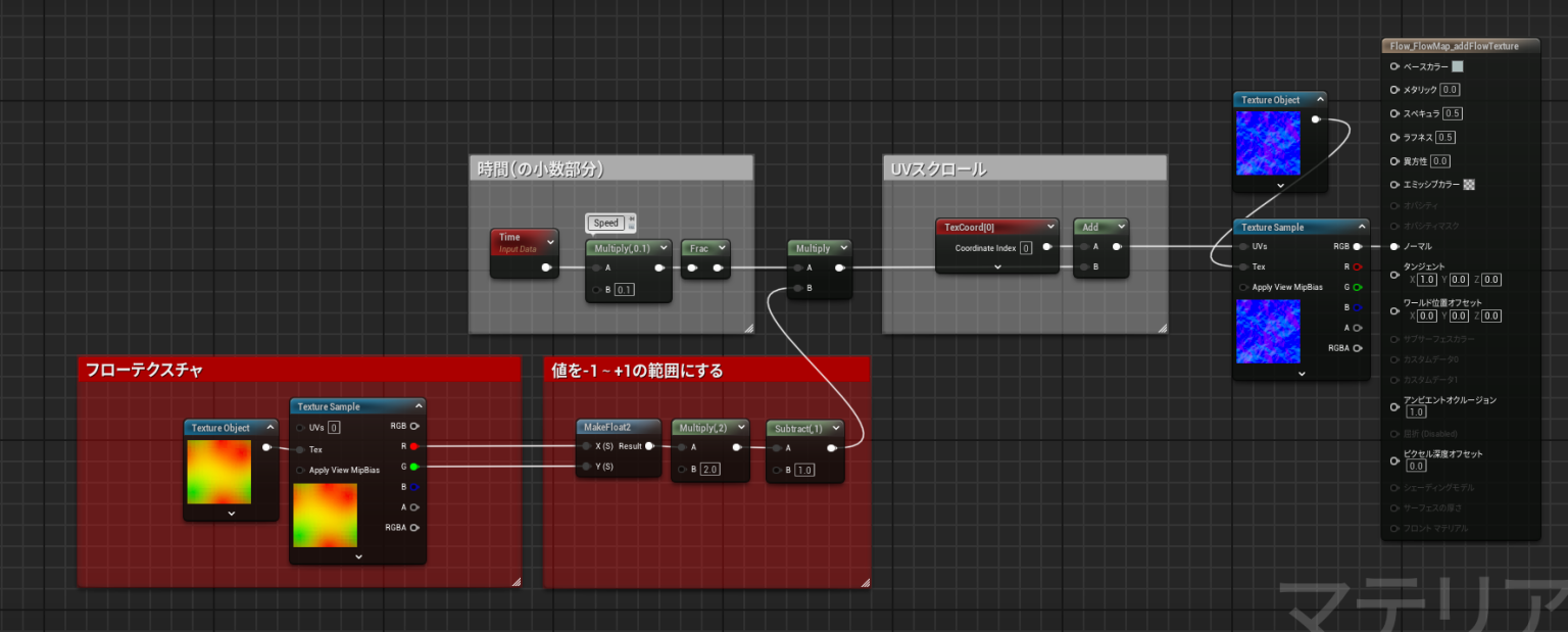 【UE5】マテリアルで”流れ”を実装してみよう【FlowMap】 – 株式会社ロジカルビート